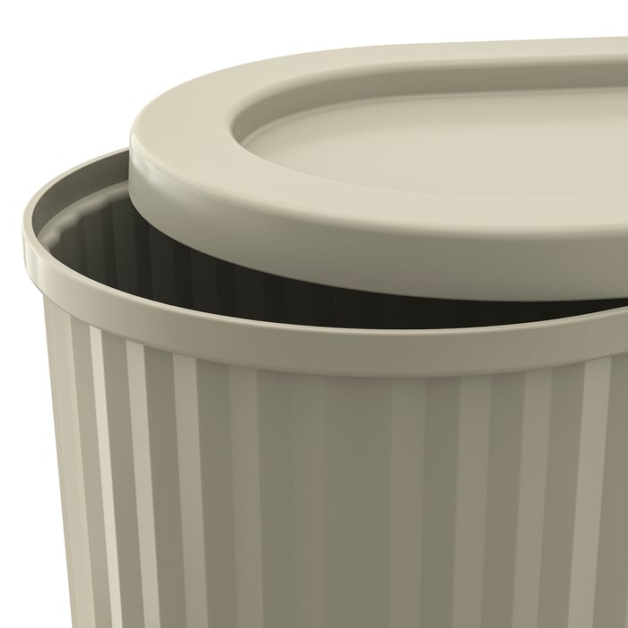 DAMMÄNG bin with lid, gray-beige, 26 l (7 gallon) - IKEA CA