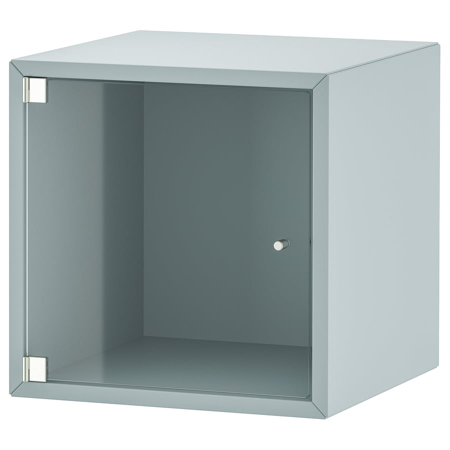 EKET wall cabinet with glass door, light gray-blue, 35x35x35 cm (133 ...