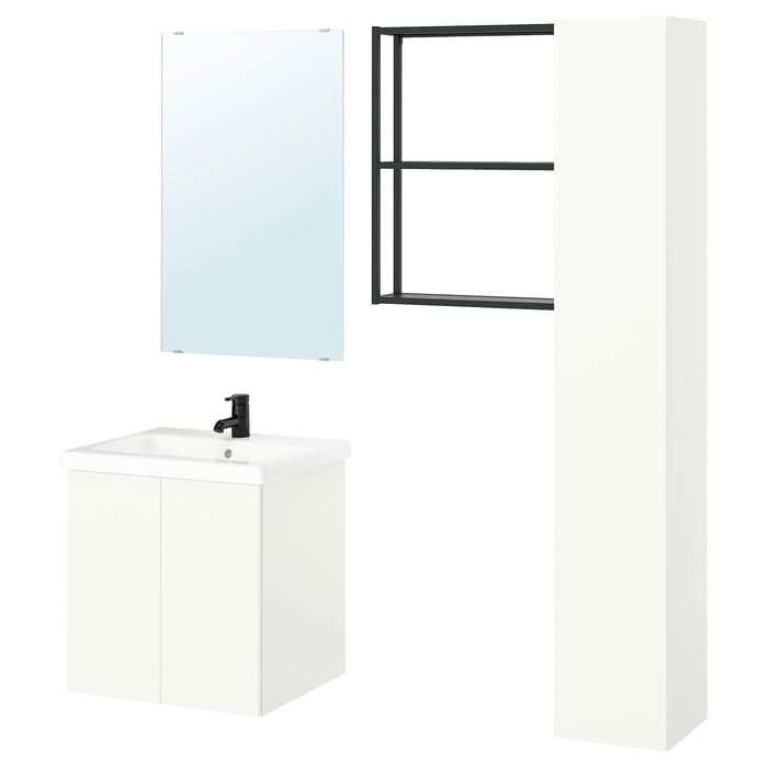 ENHET bathroom, anthracite/white, 61 cm (24") - IKEA CA