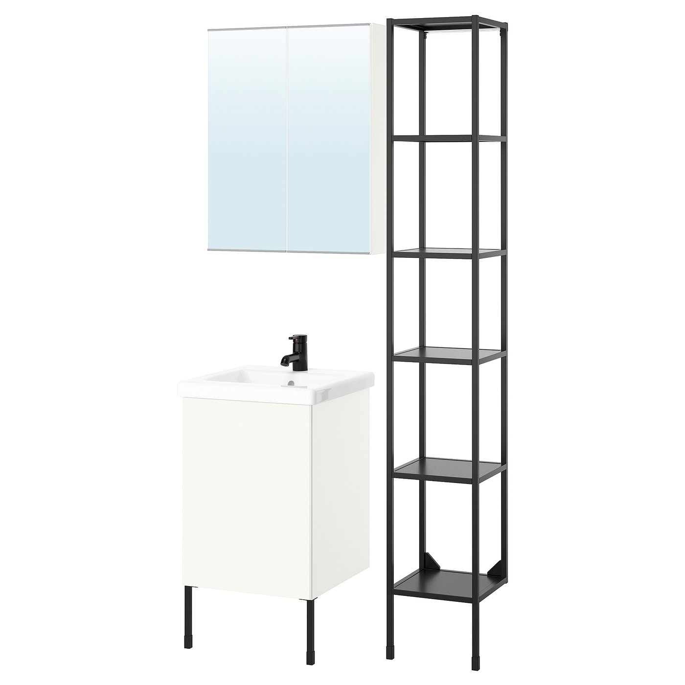 ENHET bathroom, anthracite/white, 46 cm (18") - IKEA CA