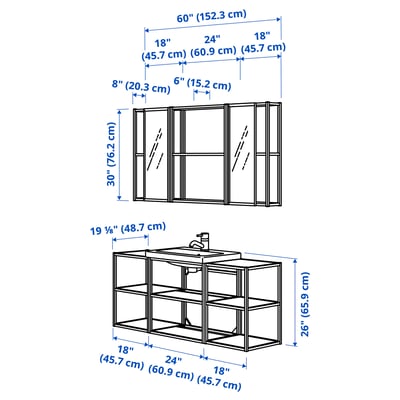 ENHET bathroom, white, 61x46x61 cm (24x18x24") - IKEA CA