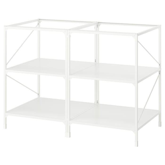 ENHET kitchen island frame with shelves, white, 61 cm (24") - IKEA CA