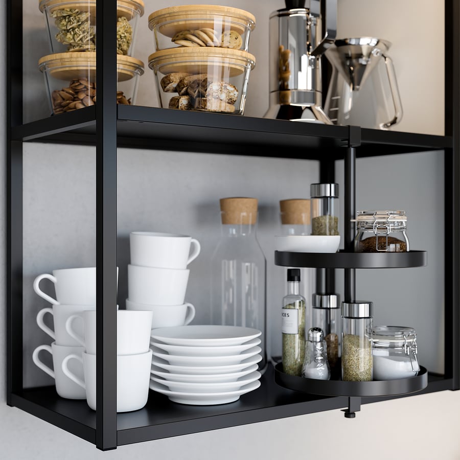 ENHET swivel shelf, anthracite, 41x20 cm (16x8") - IKEA CA
