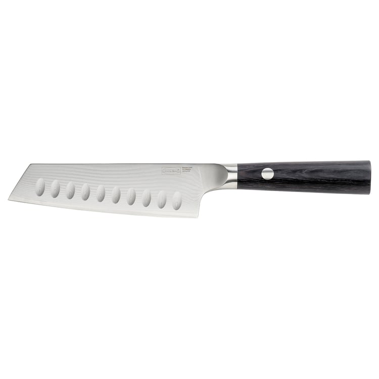 FJÄLLRÖDING santoku knife, Damascus steel/black, 16 cm (6") - IKEA CA