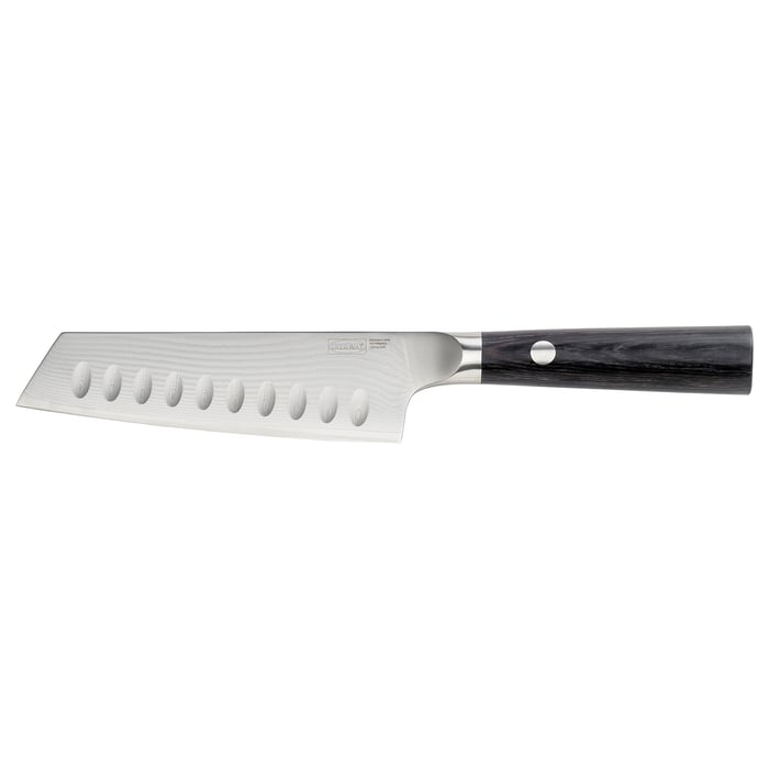FJÄLLRÖDING santoku knife, Damascus steel/black, 16 cm (6") - IKEA CA