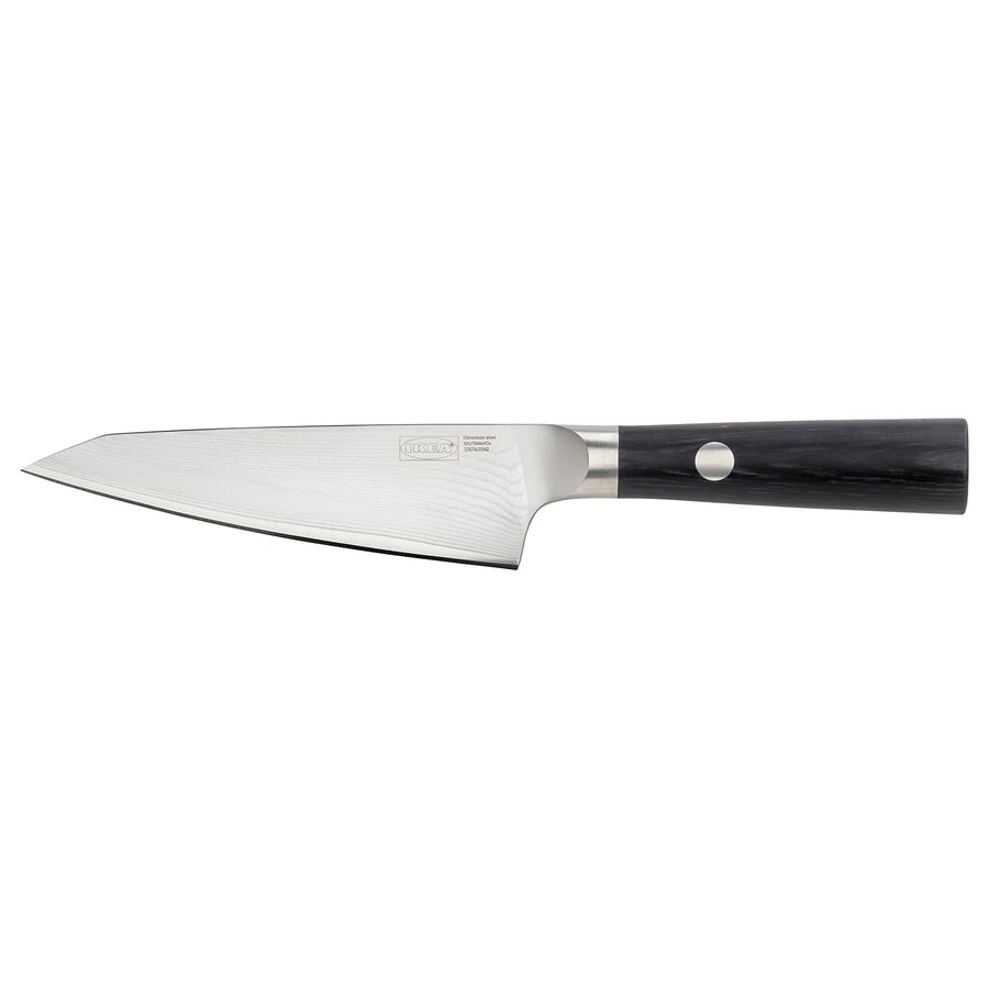 FJÄLLRÖDING utility knife, Damascus steel/black, 14 cm (6") - IKEA CA