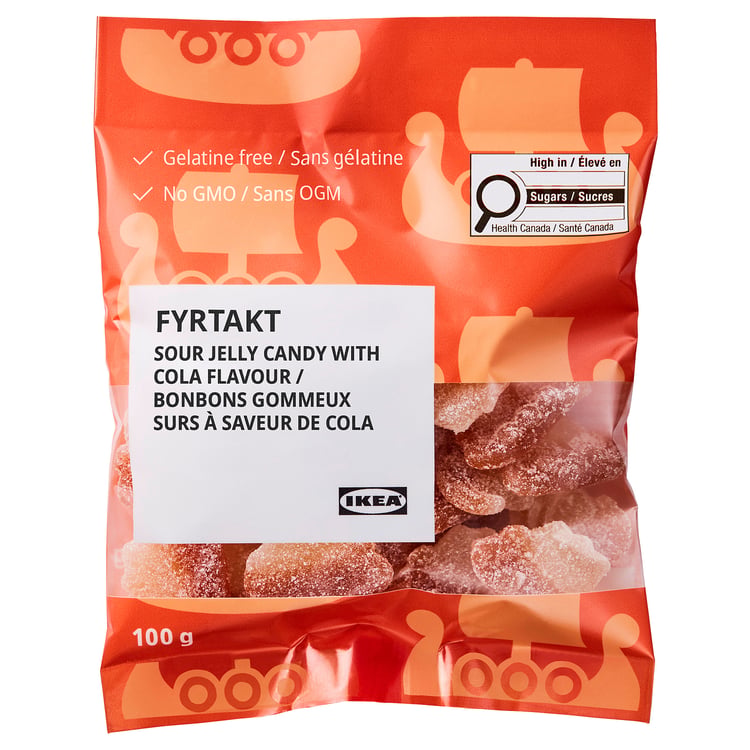 FYRTAKT sour jelly candy, cola flavor, 100 g (4 oz) - IKEA CA