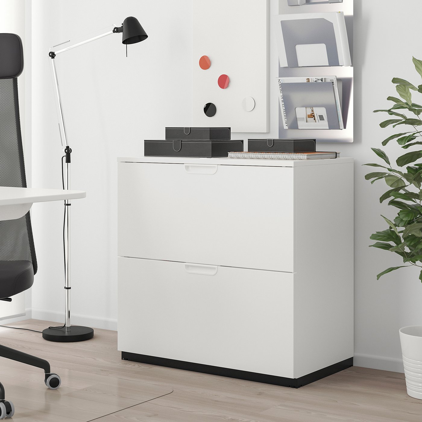 GALANT drawer unit/drop file storage, white, 80x80 cm (311/2x311/2 ...