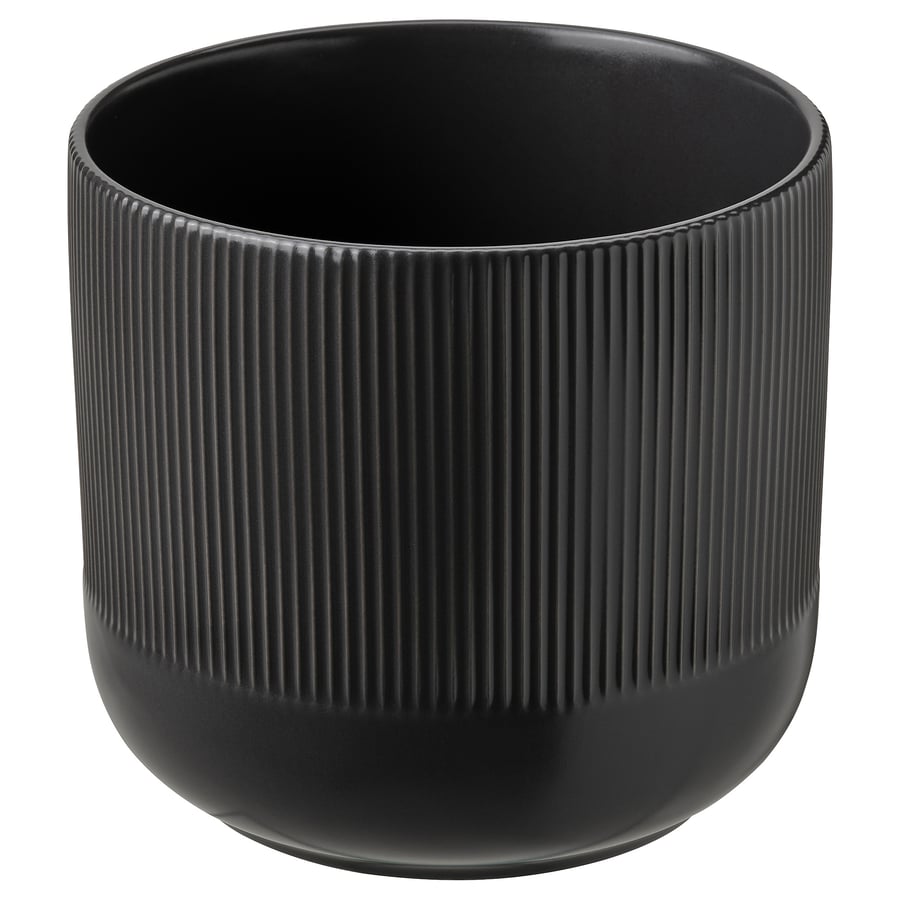 GRADVIS plant pot, indoor/outdoor black, 15 cm (6") - IKEA CA