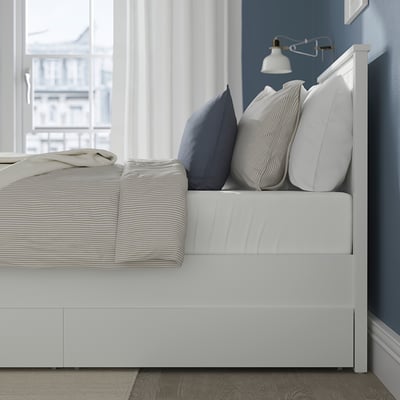 GULLABERG bed frame with 2 storage boxes, white, Twin - IKEA CA