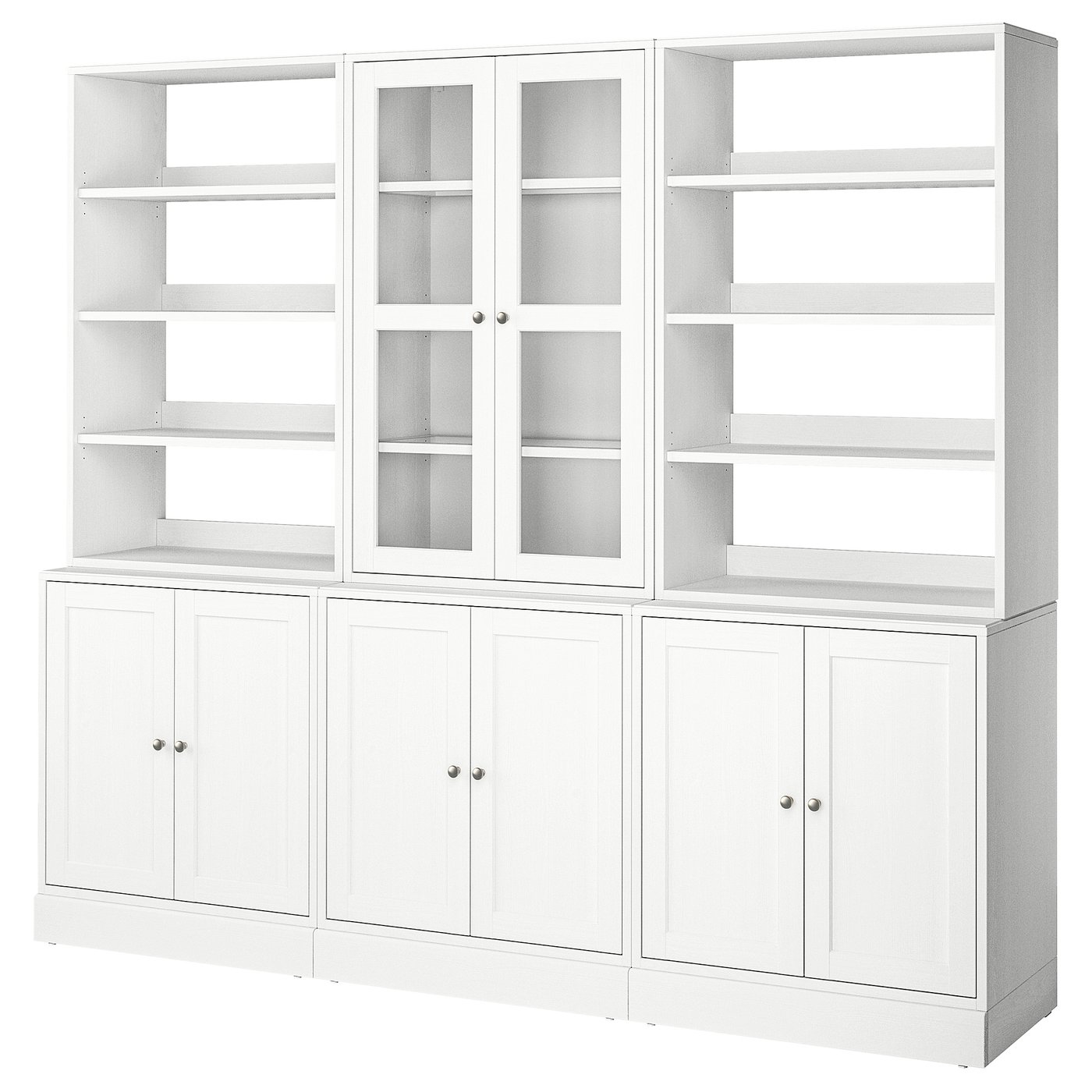 HAVSTA storage combination w/glass doors, white, 243x47x212 cm (955 ...