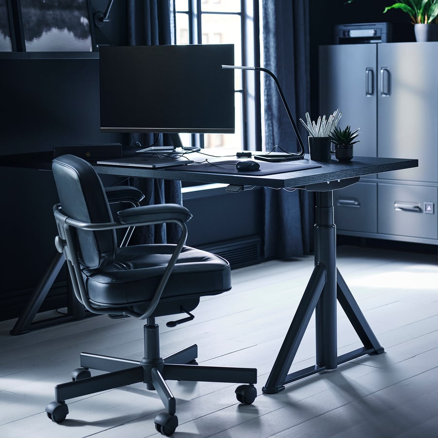 IDÅSEN desk sit/stand, black/dark gray, 160x80 cm (63x311/2") - IKEA CA