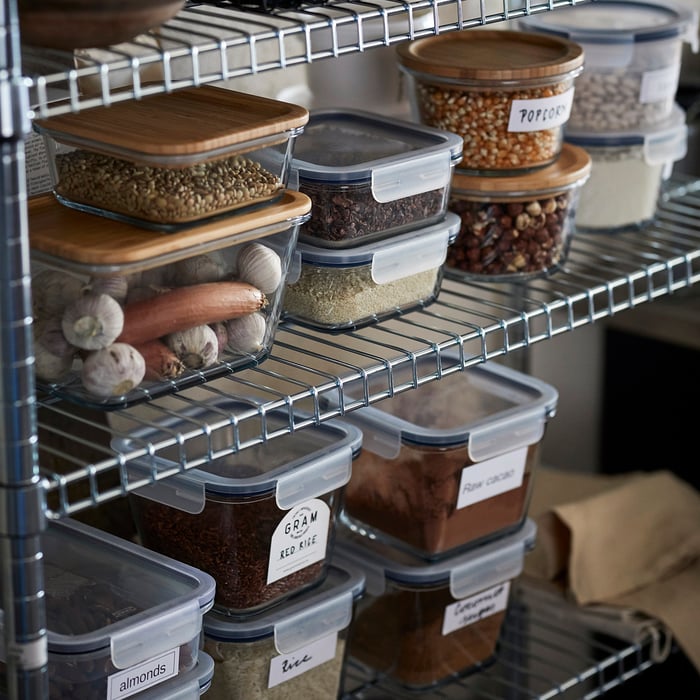 IKEA 365+ food container with lid, square glass/plastic, 600 ml (20 oz ...