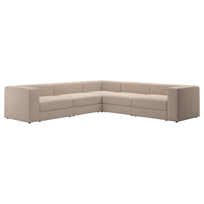 JÄTTEBO modular corner sofa, 6 seat, Samsala gray-beige - IKEA CA