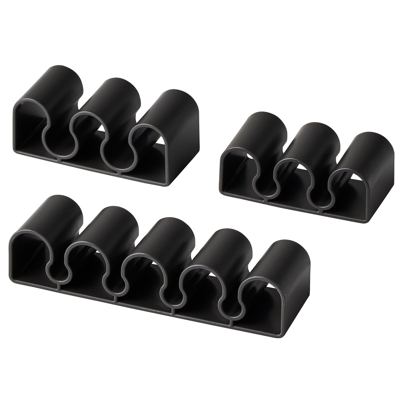 KALKSTUFF cable holder, set of 3, dark gray - IKEA CA