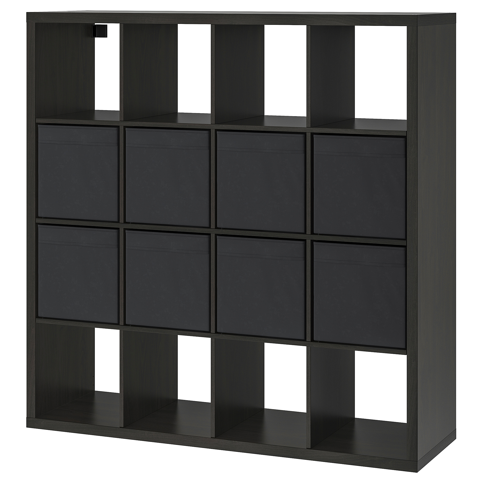 KALLAX Shelf unit with 8 inserts - black-brown - IKEA