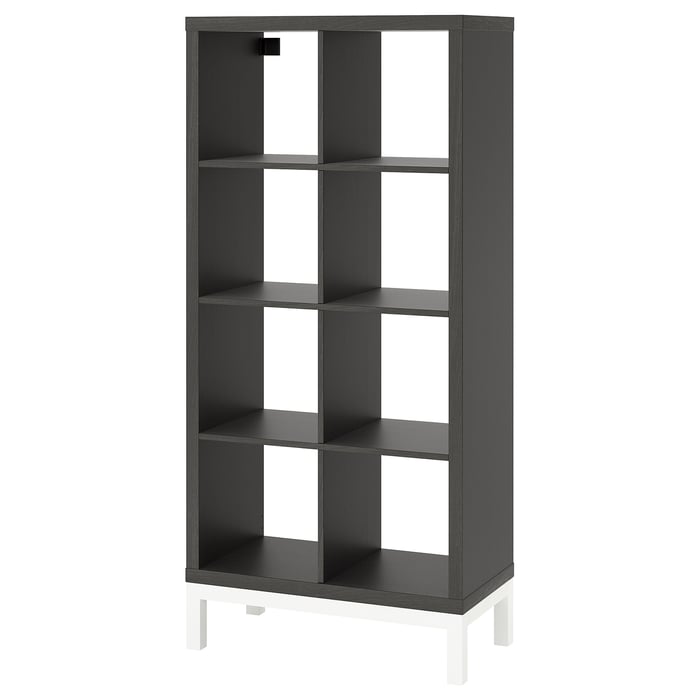 KALLAX shelving unit with underframe, black-brown/white, 77x164 cm (303 ...