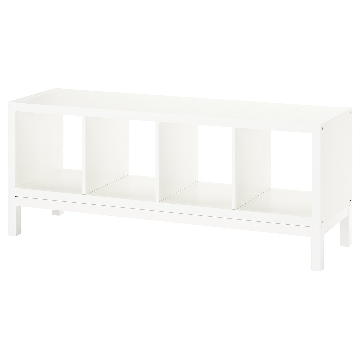 KALLAX shelving unit with underframe, white/white, 147x59 cm (577/8x231 ...