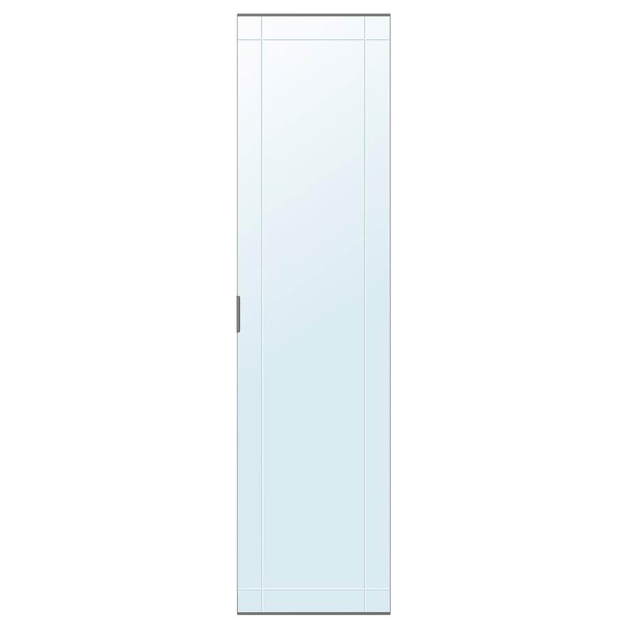 KAMMARTORP mirror door w soft closing hinges, gray, 50x195 cm (191 ...