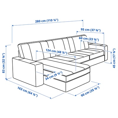 KIVIK loveseat with chaise, Tresund light beige - IKEA CA