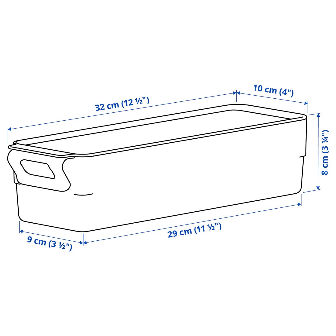 KLIPPKAKTUS storage box for fridge, transparent, 32x10x8 cm (12 ½x4x3 ¼ ...