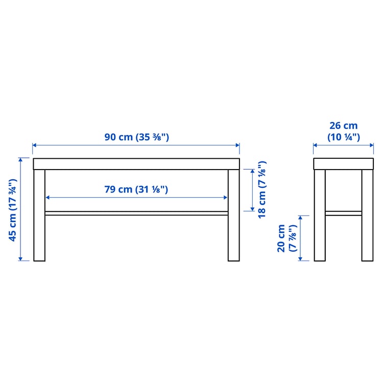 LACK TV bench, black, 90x26x45 cm (353/8x101/4x173/4") - IKEA CA