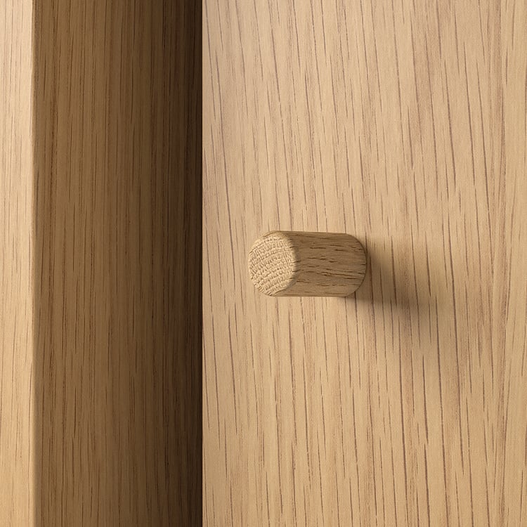 LÅDMAKARE storage combination w sliding doors, with 2 shelf inserts/oak ...