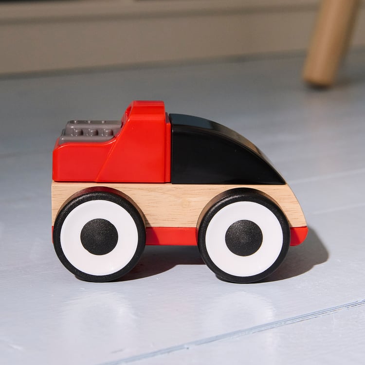 LILLABO 3-piece vehicle set, excavator police car/race car multicolor ...