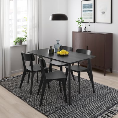 LISABO / LISABO Table and 4 chairs, black/black, 551/8x303/4" (140x78 ...
