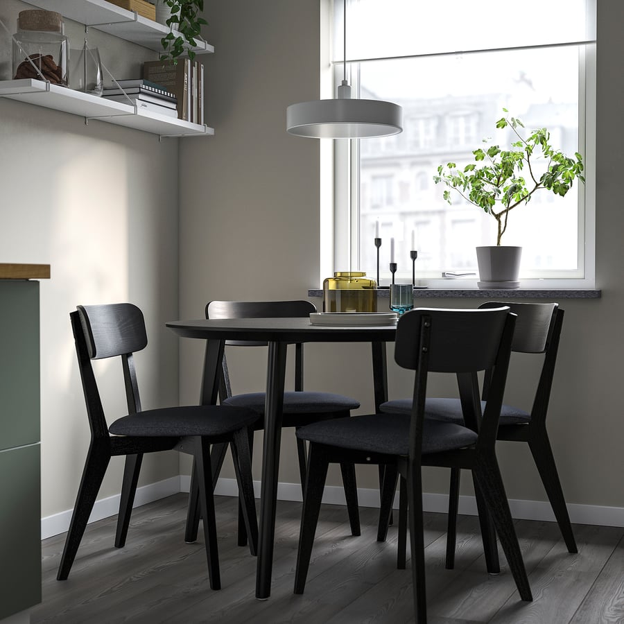 LISABO / LISABO table and 4 chairs, black/Tallmyra black/gray, 105 cm ...