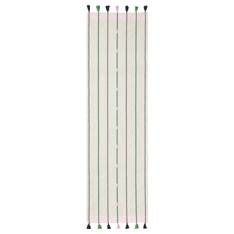 MÄVINN table runner, off-white/green stripe, 35x130 cm (14x51") - IKEA CA