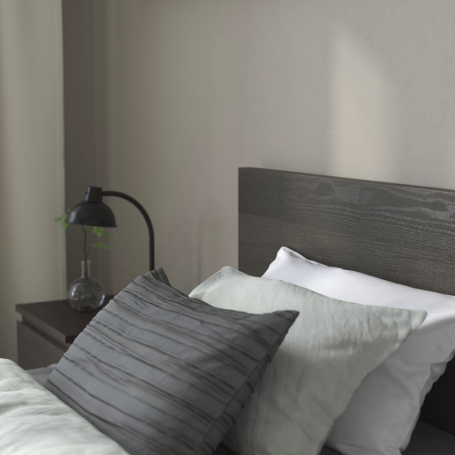 MALM bed frame, high, dark brown veneer, Twin - IKEA CA