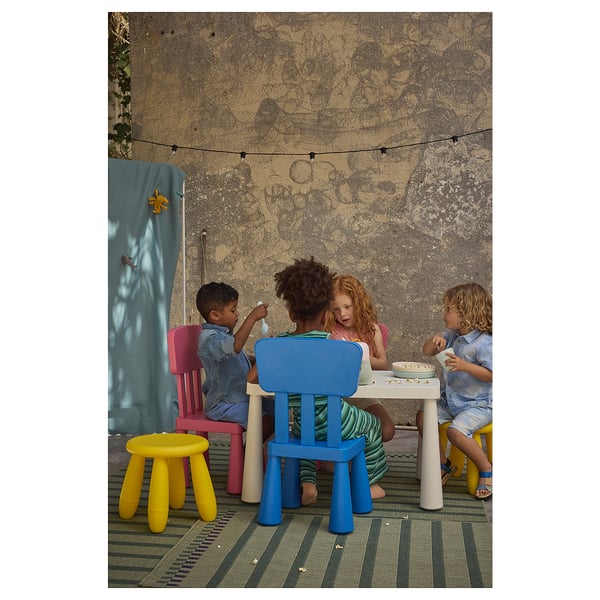MAMMUT children's stool, indoor/outdoor/yellow - IKEA CA