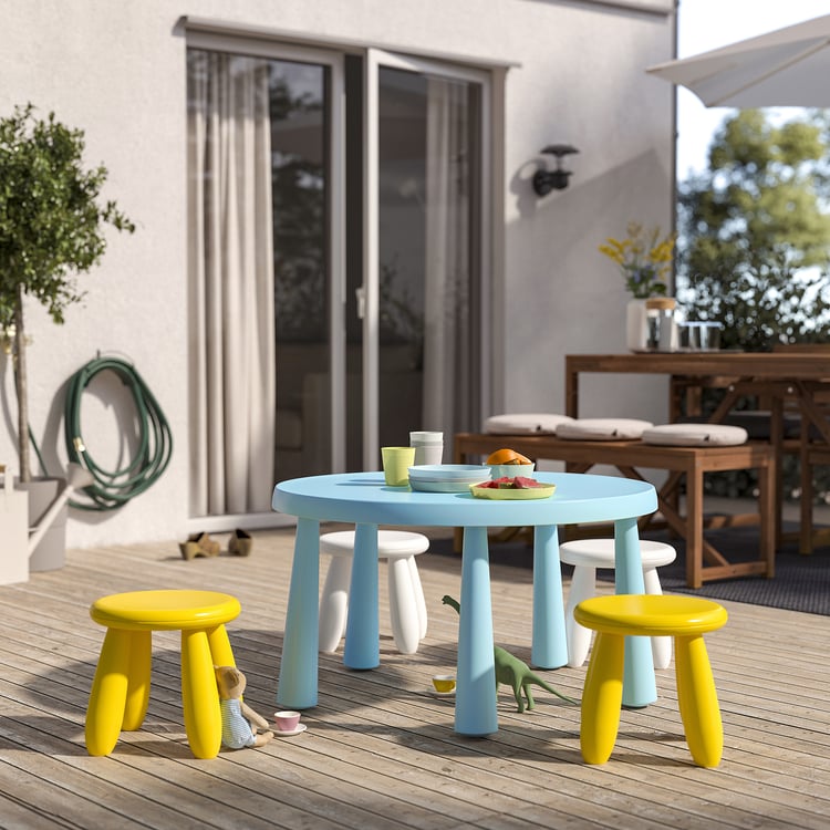 MAMMUT children's stool, indoor/outdoor/yellow - IKEA CA