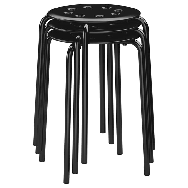 MARIUS Stool, black, 173/4" (45 cm) - IKEA CA