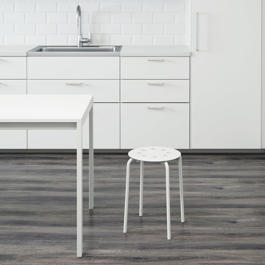 MARIUS Stool, white, 173/4" (45 cm) - IKEA CA