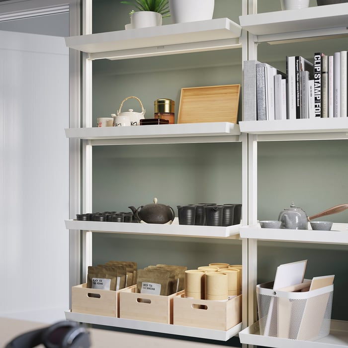MITTZON frame w casters/disp shlf/cable box, white, 85x205 cm (331 ...