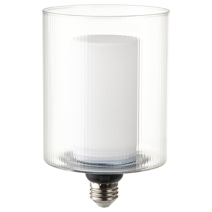 MOLNART LED bulb E26 150 lumen, cylinder glass/striped, 110 mm (4 ...