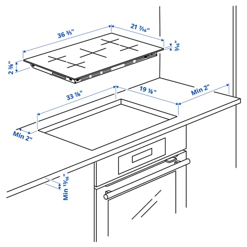 NEDERSTA induction cooktop, black, 91 cm (36") - IKEA CA