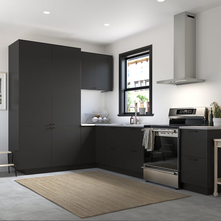 NICKEBO 2-p door/corner base cabinet set, matte anthracite, 33x76 cm ...