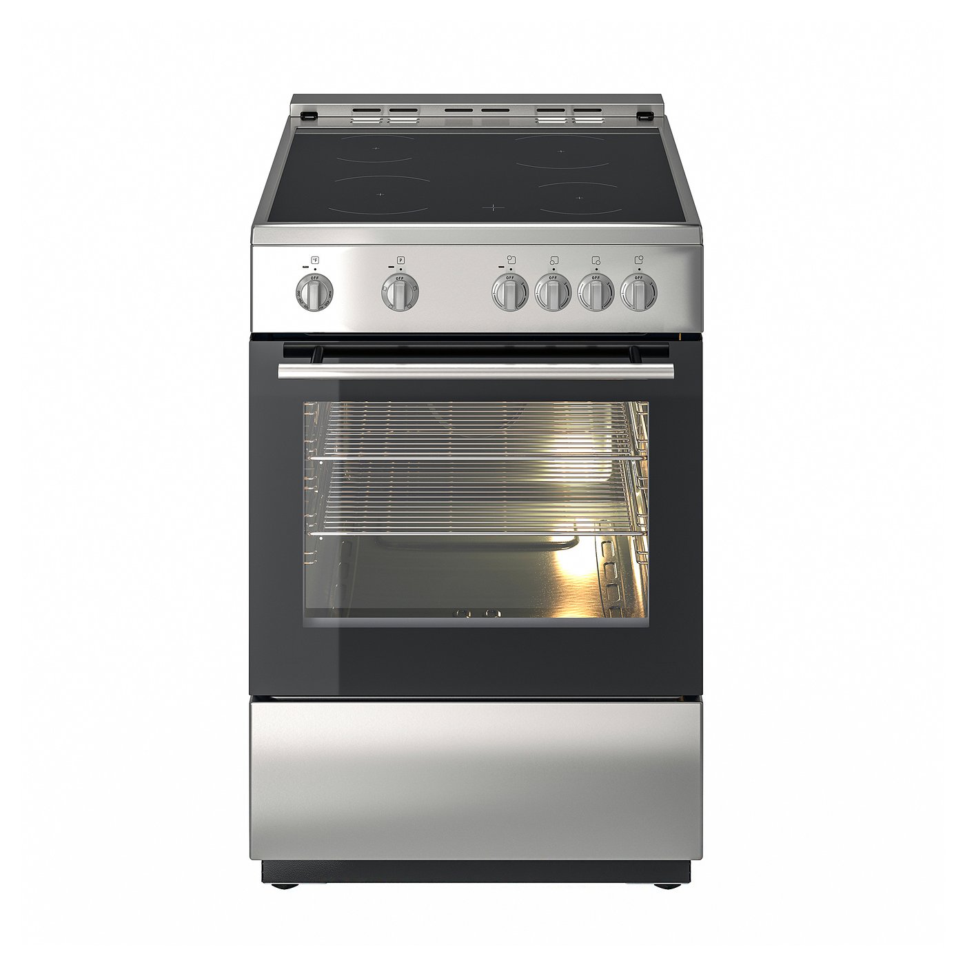 ÖRMINGE range with glass ceramic cooktop, Stainless steel, 60 cm (24 ...