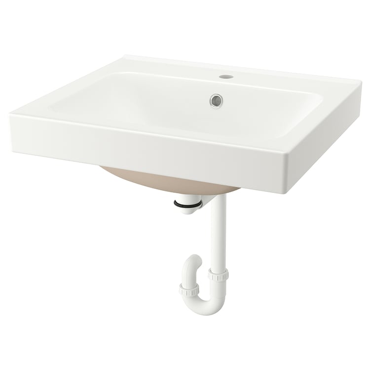 ORRSJÖN deep sink with water trap, white, 63.6x55.3 cm (25x213/4 ...
