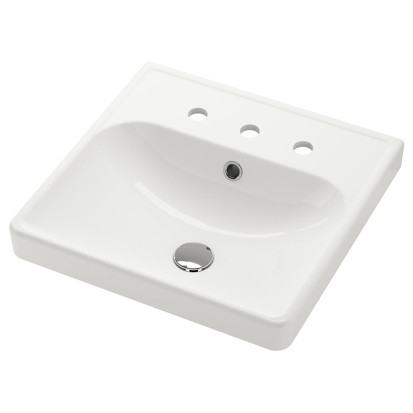 ORRSJÖN semi-recessed sink, white 8" widespread, 51x50 cm (20x195/8 ...