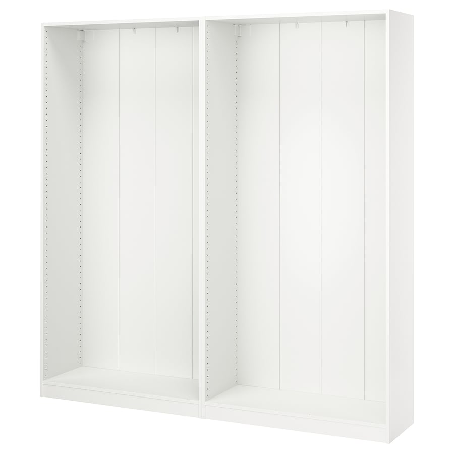 PAX 2 wardrobe frames, white, 200x35x201 cm (785/8x133/4x791/4") - IKEA CA