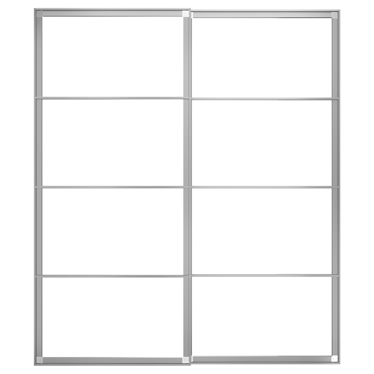 PAX pair of sliding door frames & rail, aluminum, 200x236 cm (783/4x927 ...