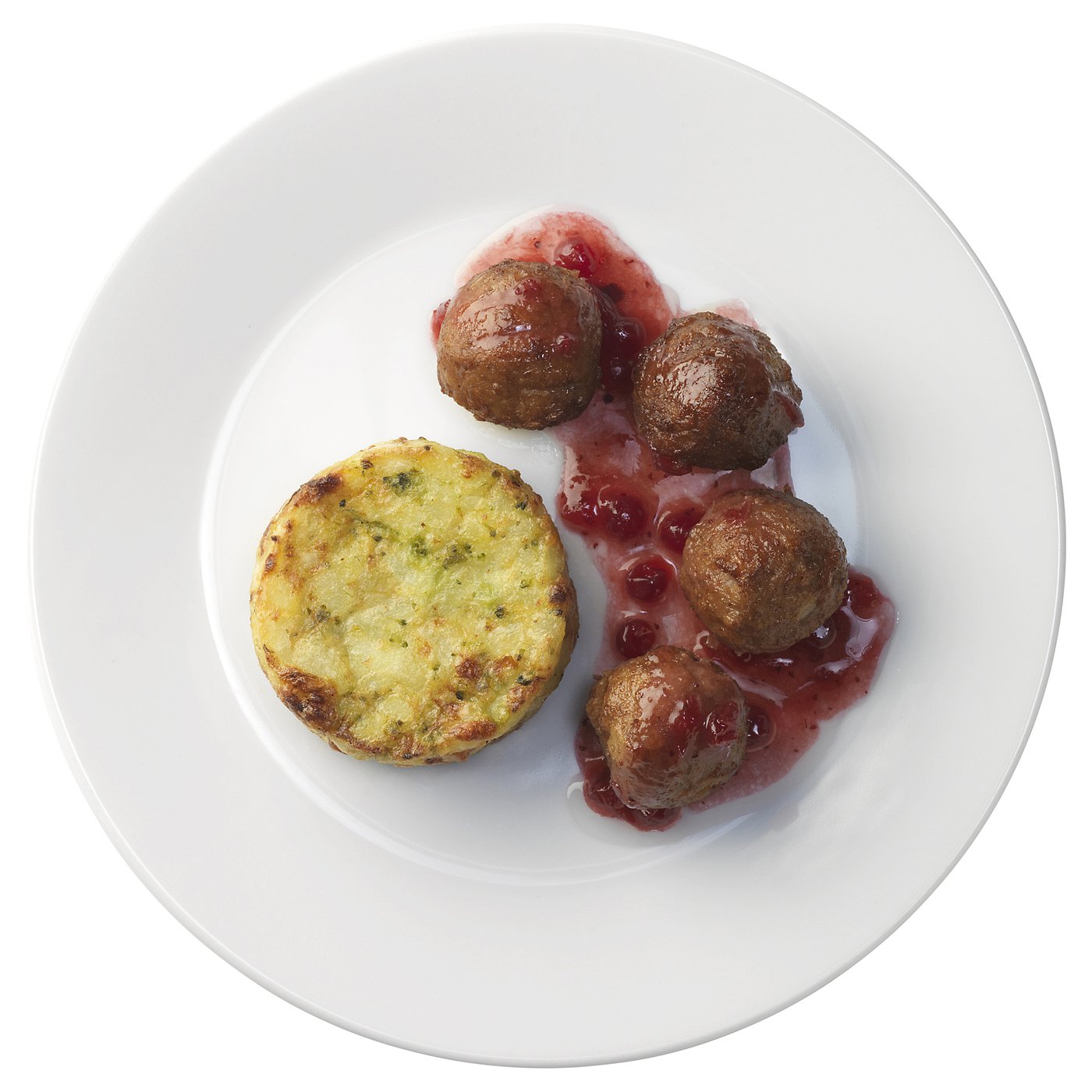plant balls, vegetable medallion lingonberry vinaigrette/half portion ...