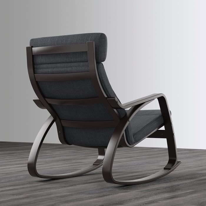 POÄNG rocking chair, black-brown/Hillared anthracite - IKEA CA