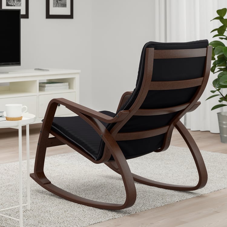 POÄNG rocking chair, brown/Knisa black - IKEA CA