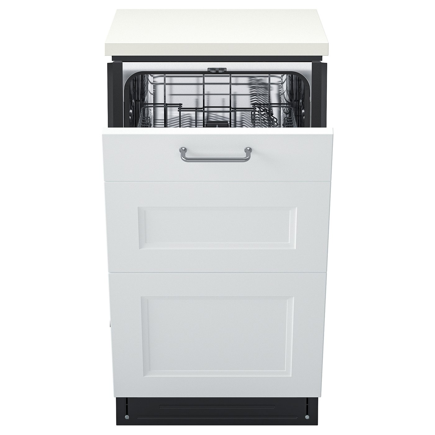 RANSBERG built-in dishwasher with 3 fronts, Axstad matt white, 44.7 cm ...