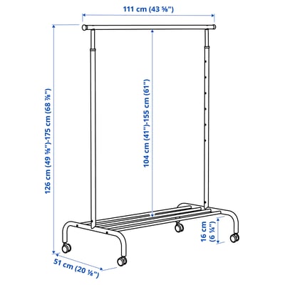 RIGGA clothes rack, white - IKEA CA